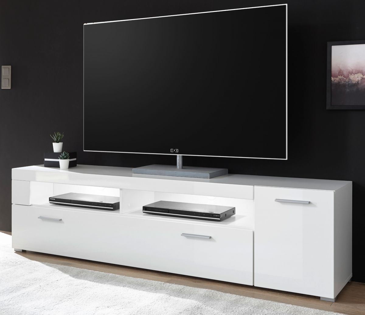 Tv Lowboard Weiss Hochglanz